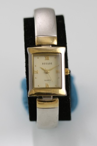 Decade Women Watch Silver Gold Stainless Steel Water Resist Battery ...