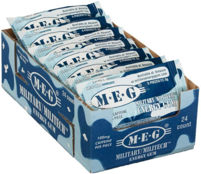 MEG - Military Energy Gum | 100mg of Caffeine Per Piece + Increase ...