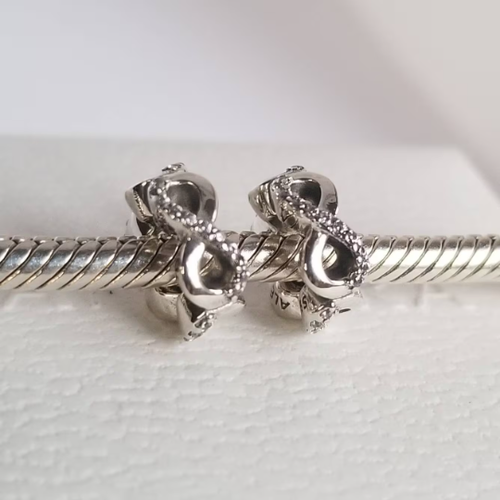 2 PANDORA Spacers Infinity Sterling Silver Love Friends with box #134 ...