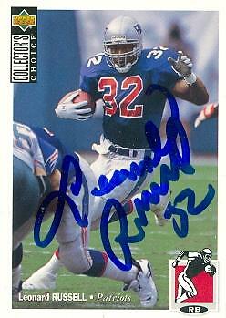 Leonard Russell autographed Football Card (Patriots) 1994 Upper Deck ...