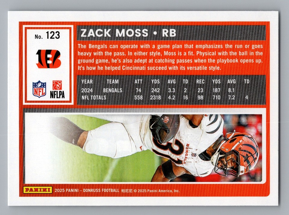 2025 Donruss Zack Moss Cincinnati Bengals #123 | eBay