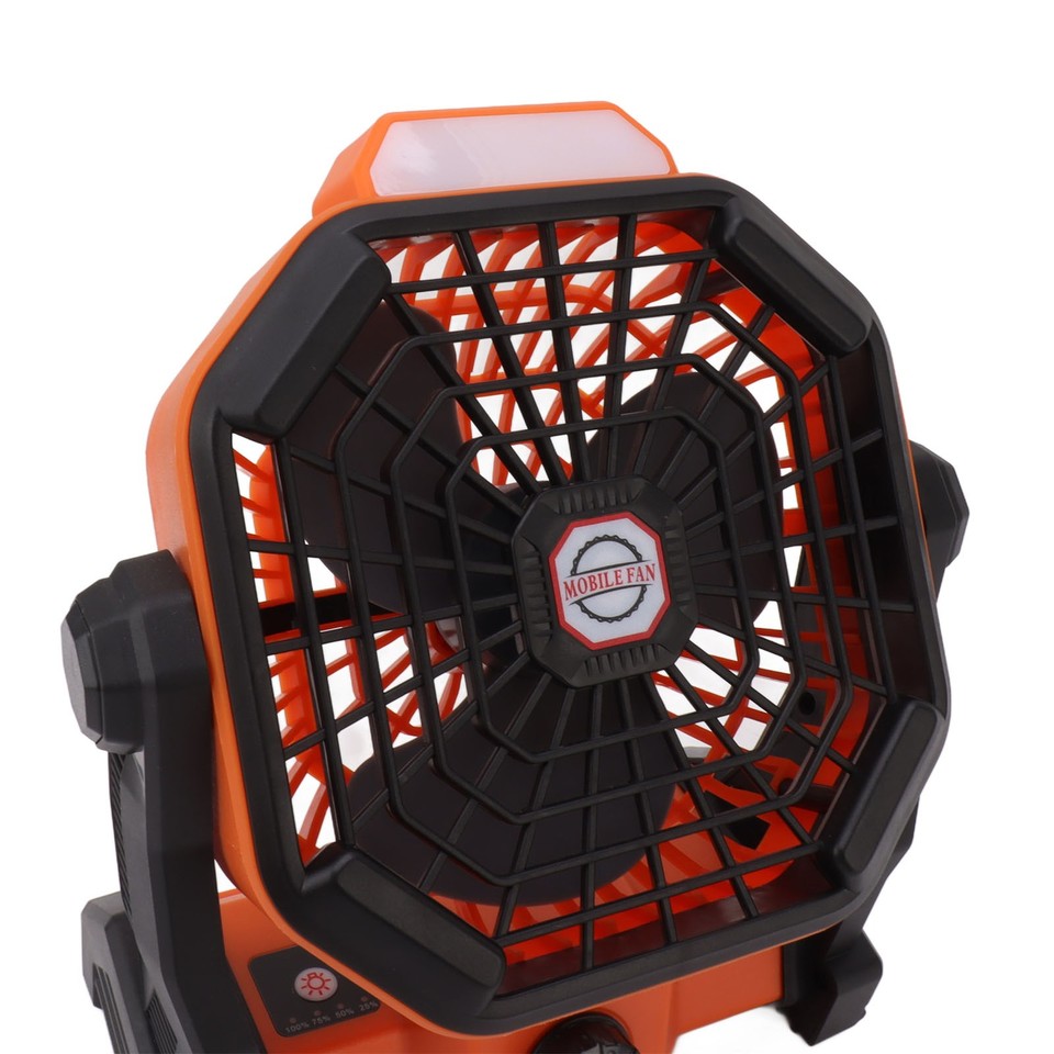 Outdoor Camping Fan With LED Light USB Rechargeable 7800mAh Quiet ...
