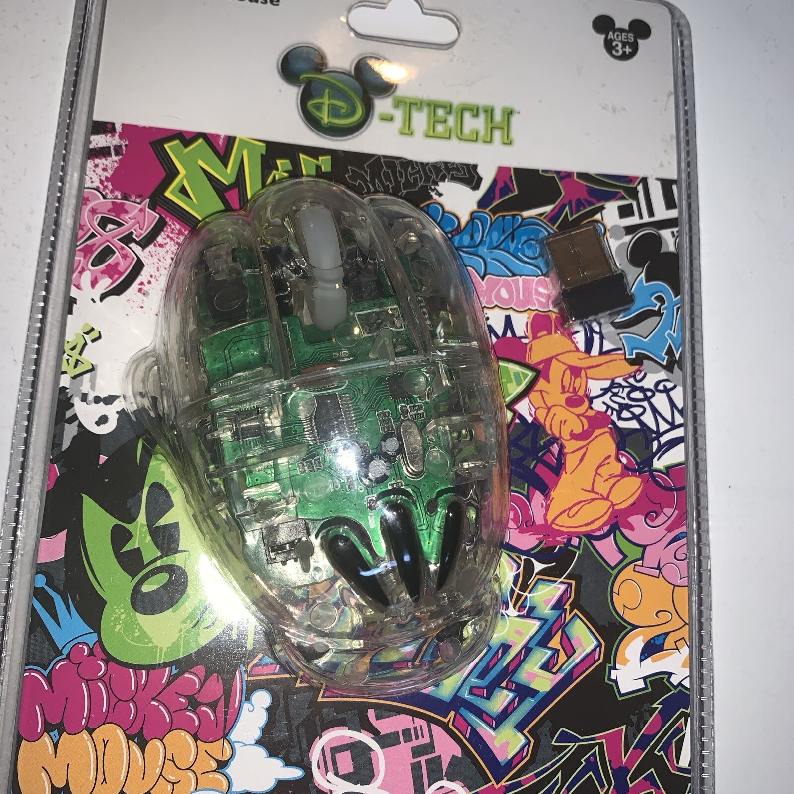 Disney Parks D-Tech Wireless Optical Mouse Mickey Mouse Clear Glove ...