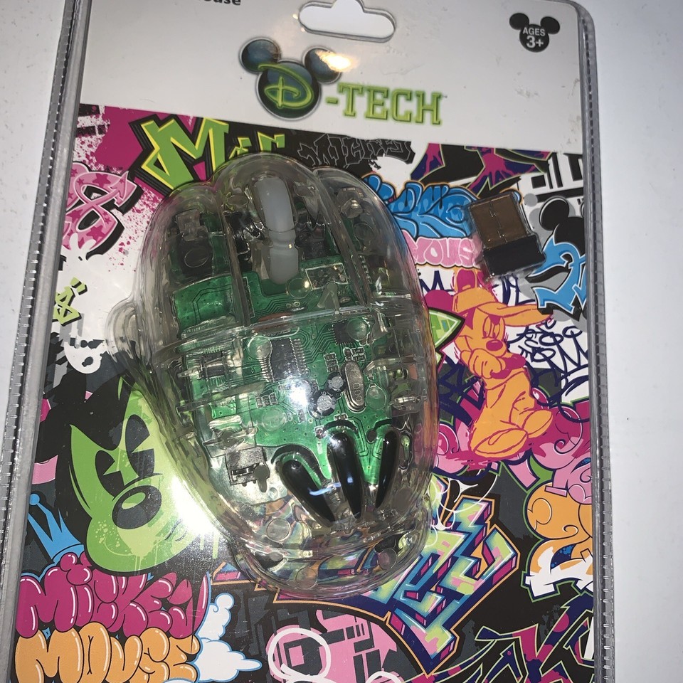 Disney Parks D-Tech Wireless Optical Mouse Mickey Mouse Clear Glove ...