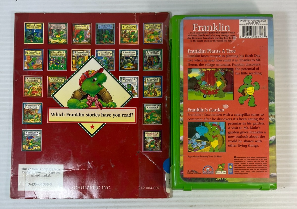 Franklin The Turtle bundle of 6 Books & VHS Scholastic Acceptable ...