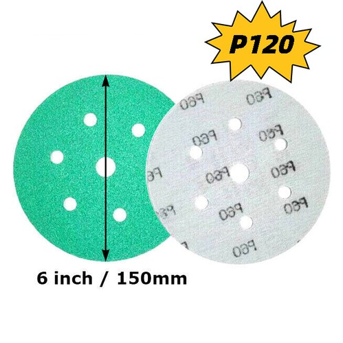 50PCS 150mm/6 in Hook & Loop Sanding Discs 6+1 Hole Wet Dry Film ...