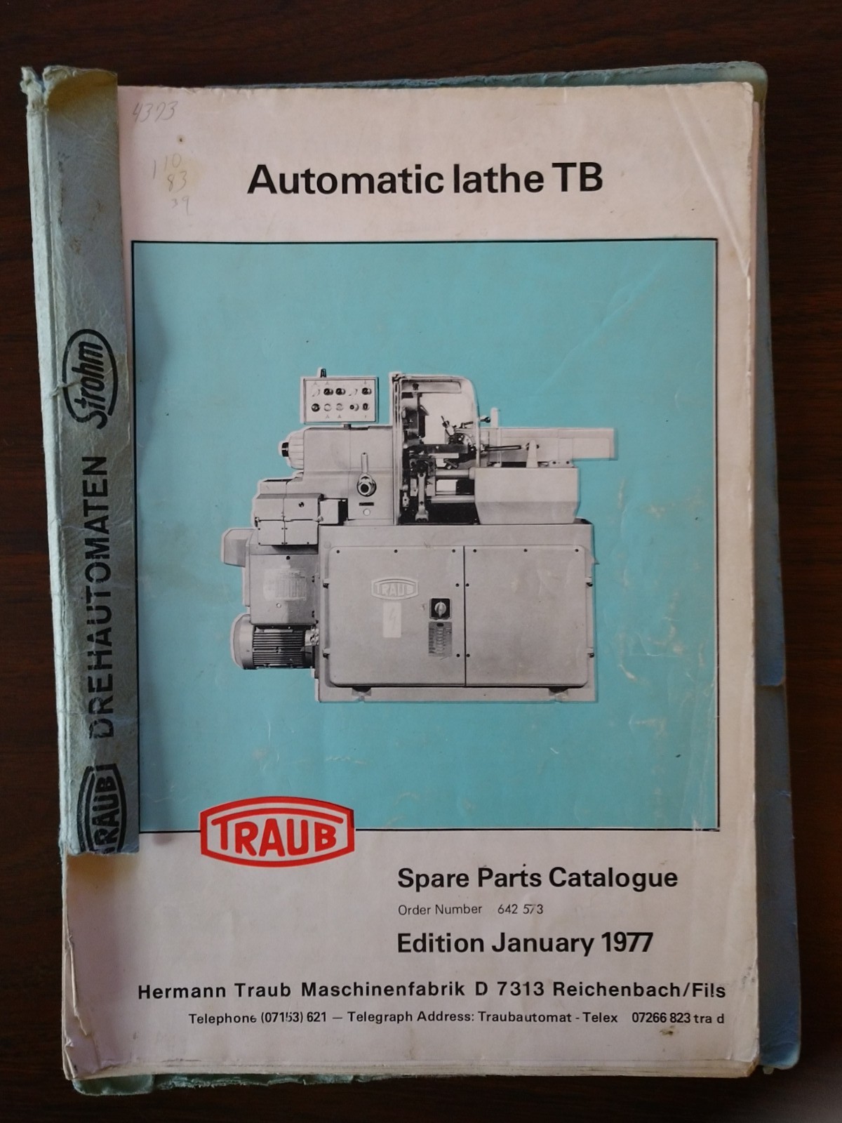 Traub Automatic Lathe TB Spare Parts Catalogue. January 1977 Edition | eBay