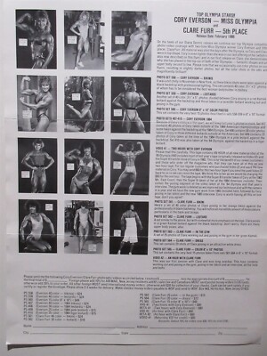 1985 Women's Bodybuilding - WSP ad to buy photos CORY EVERSON CLARE ...