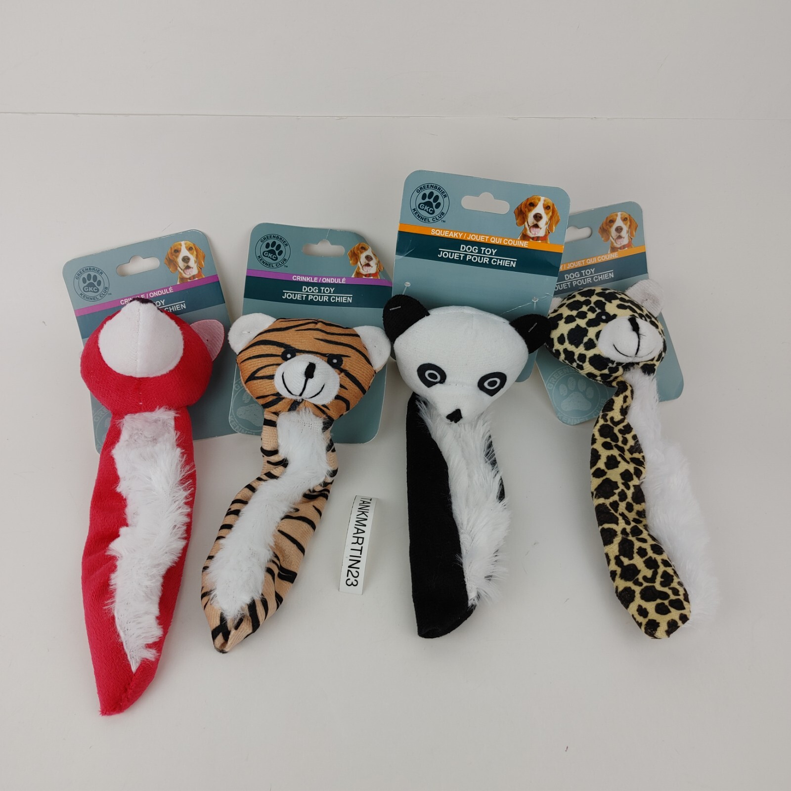 Set of 4 Squeaky Crinkle 8" Plush Dog Toys Stuffed Unstuffed Squeak ...