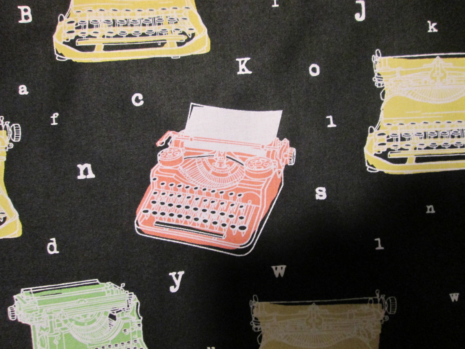 Typewriters Text Black Type School Supplies Black Cotton Fabric FQ | eBay