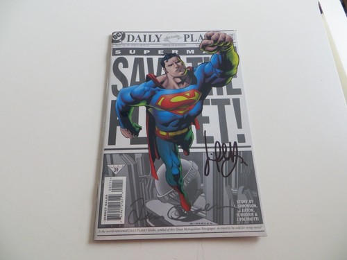 SUPERMAN SAVE THE PLANET ACETATE CVR SIGNED 2X LOUISE SIMONSON & JIMMY ...
