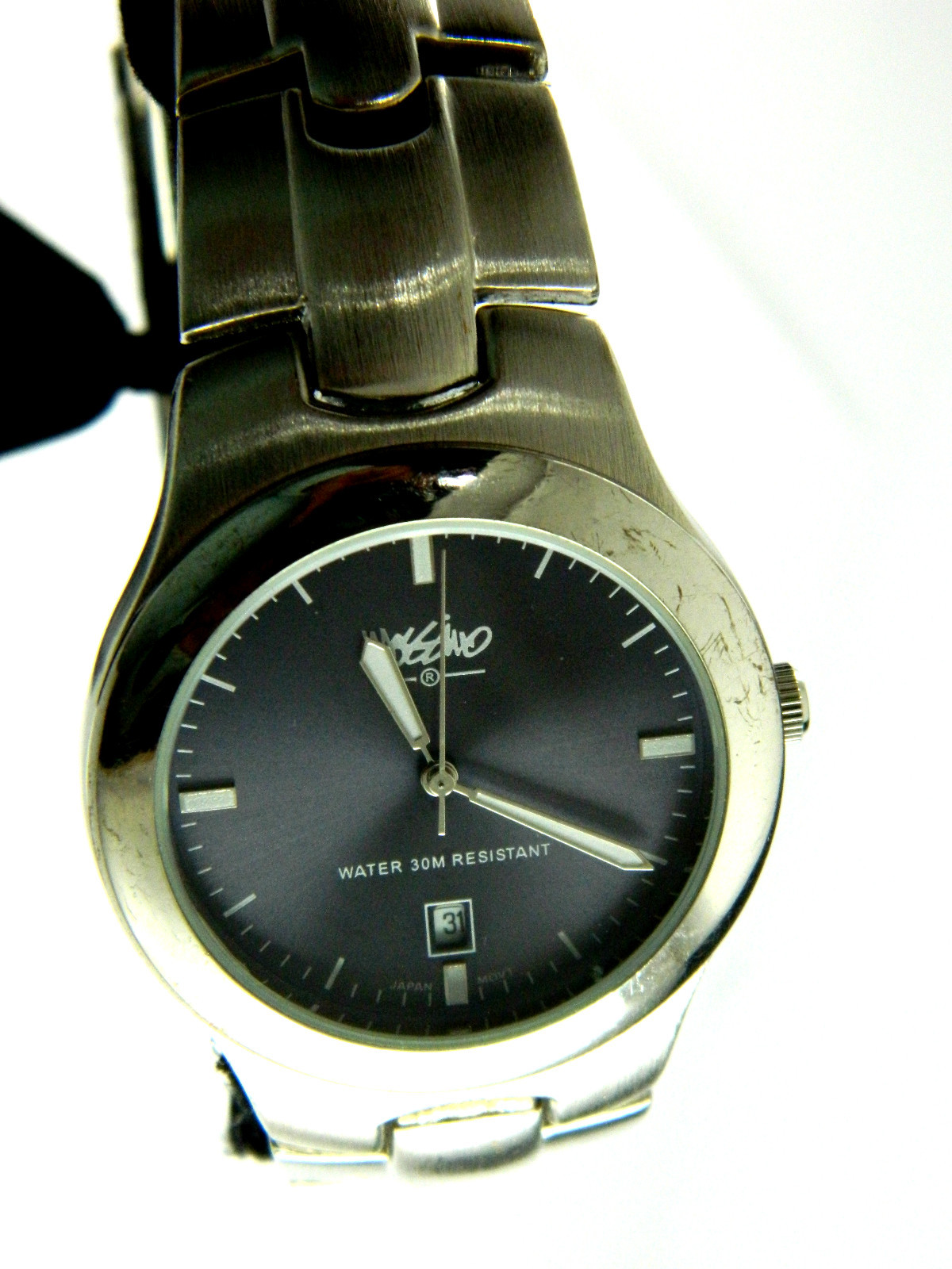 MEN'S MOSSIMO WATCH GREY DIAL/ DATE/SILVER TONE CASE AND BRACELET | eBay