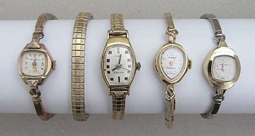 LOT 4 VTG LADIES WOMENs WATCHES~PARTS or REPAIR~HALLMARK~TIMEX~LAUSANNE ...