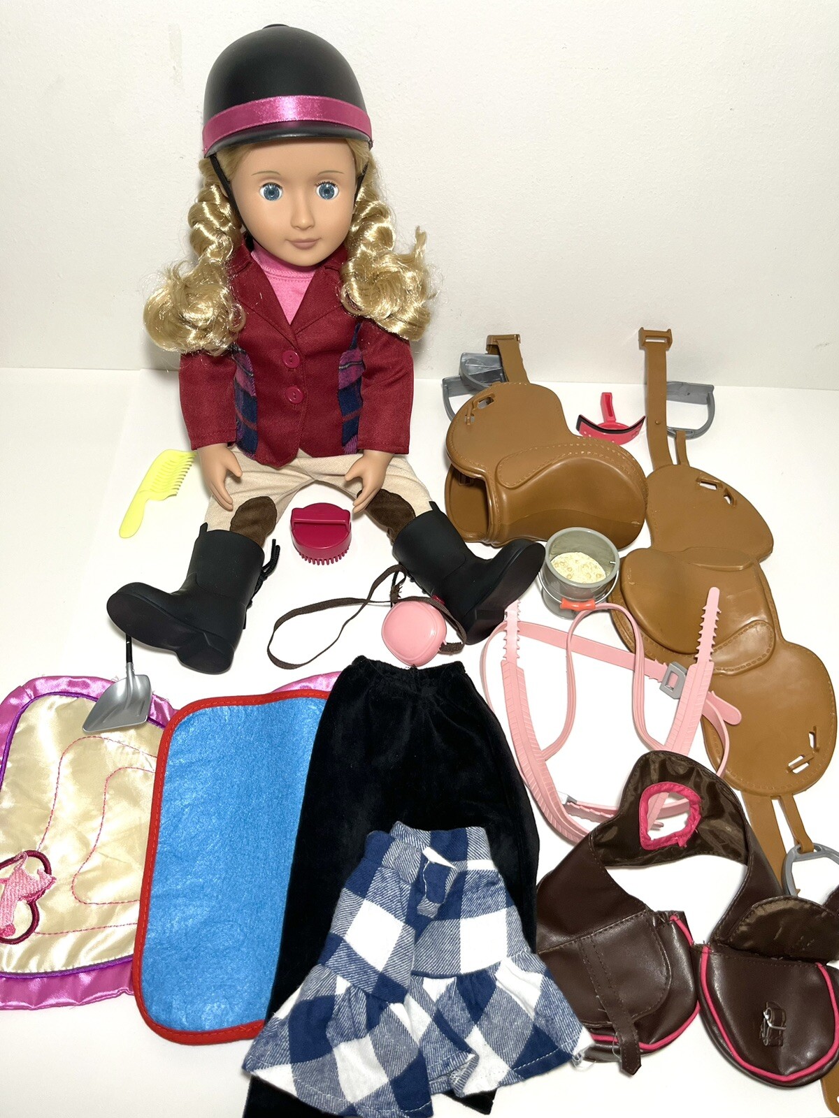 Our Generation Battat 18 Inch Doll Morgan Horse Saddles, Bridal ...