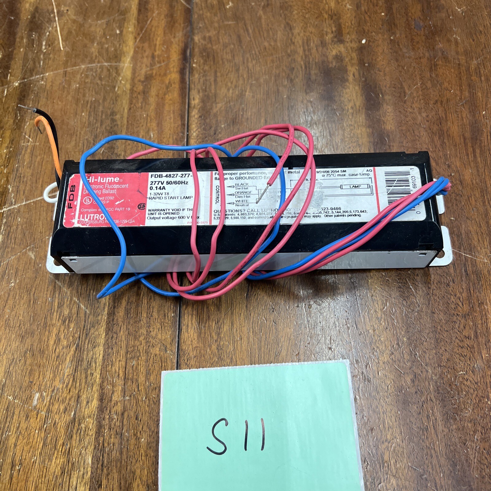 LUTRON FDB-4827-277-1 FLUORESCENT DIMMING BALLAST 1-LAMP T8 32W F32T8 ...