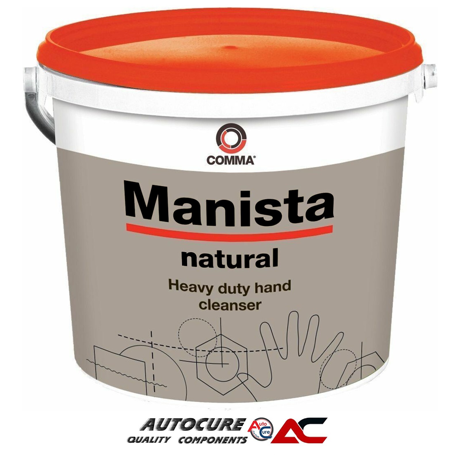10 LITRE BUCKET TUB COMMA MANISTA NATURAL HEAVY DUTY HAND CLEANER FREE ...