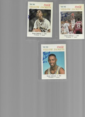 GEORGIA TECH '89-'90 COCA COLA KENNY ANDERSON AUTOGRAPHED CARD VERSION ...