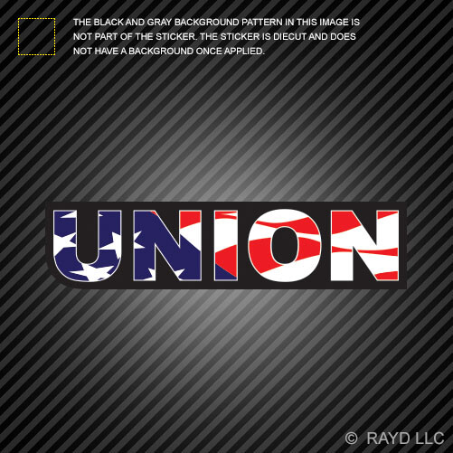 American Flag Union Sticker Die Cut Vinyl us usa flag labor union | eBay