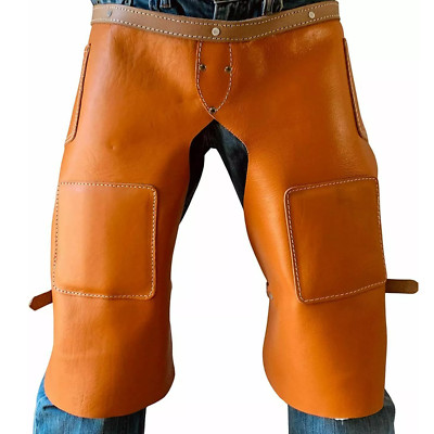Men Genuine Cow Leather Chap Rider Chaps Café Racer Leather Chaps ...