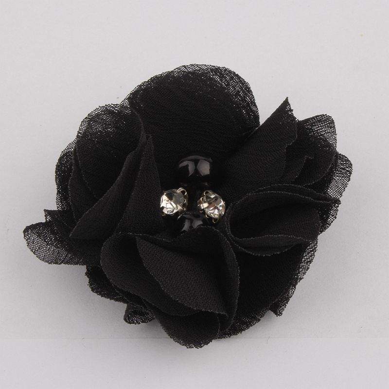 30PCS 2" 35 Colors Cute Chic Chiffon Flowers With Rhinestone Pearl | eBay