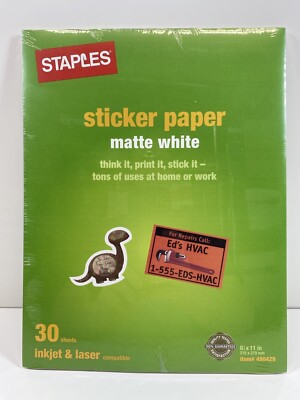 Staples Sticker Paper (70972) 490429 | eBay