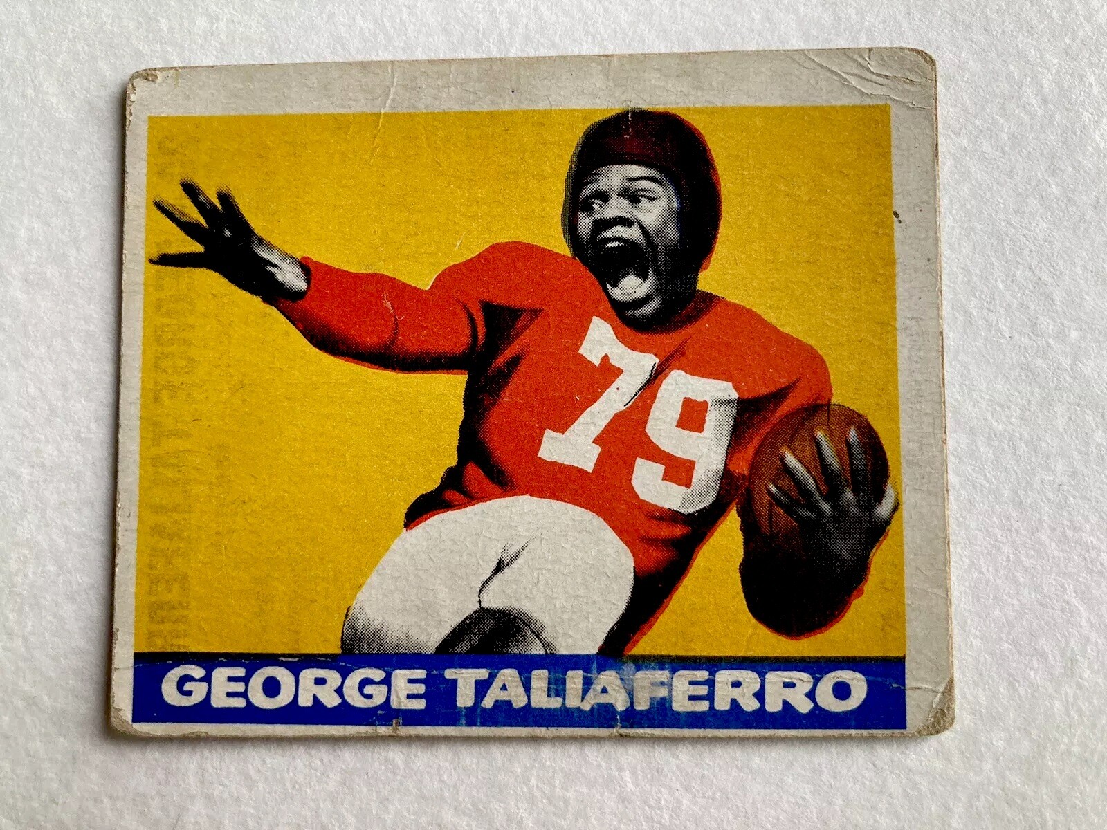 1948 Leaf Football #20 George Taliaferro Yellow Background (Indiana) EX ...