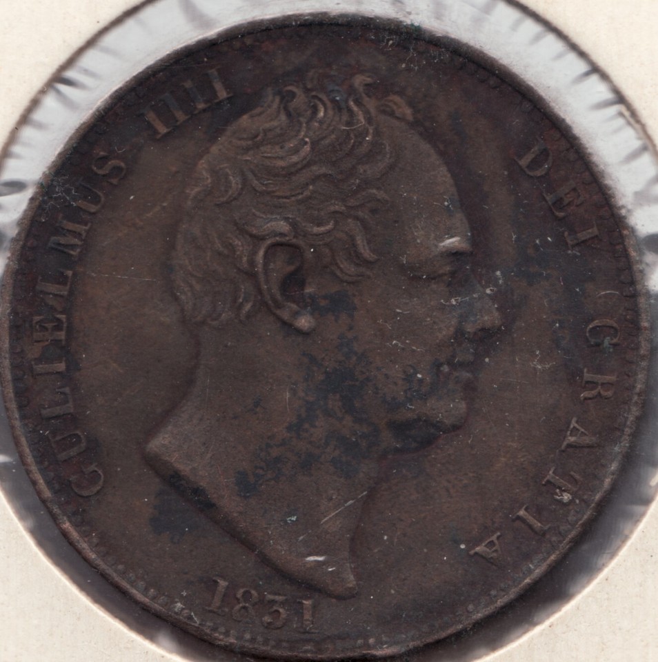 1831 - Great Britain - William IIII - Copper ½ Penny Coin - Superfleas ...