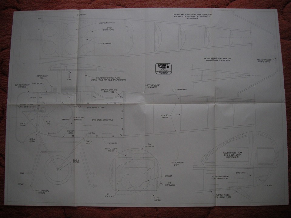 RC Model World Plans of the Scout a sport semi scale model 56" wingspan ...