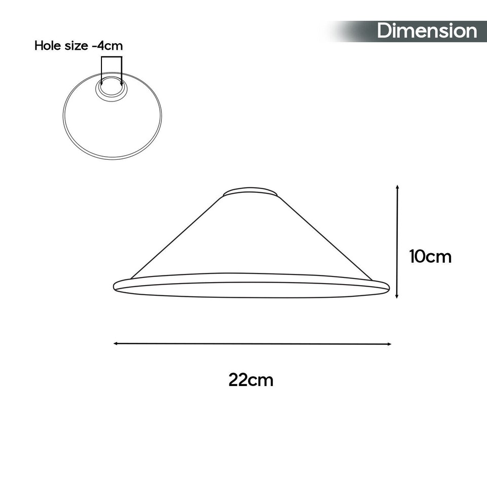 Retro Metal Pendant Light Shade, Vintage Industrial Cone Lampshade Easy ...