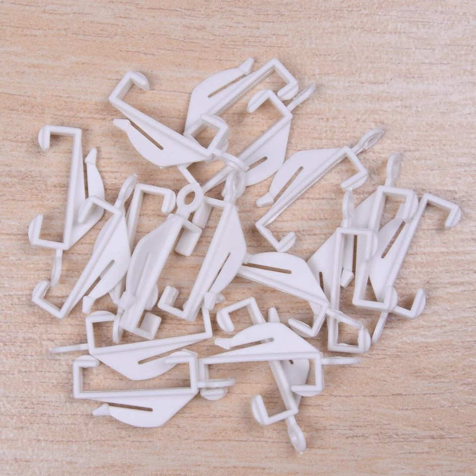 Plastic Curtain Hooks White Swish Rail Track Nylon Gliders Sliding ...