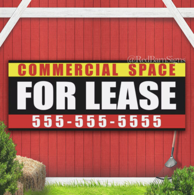 COMMERCIAL SPACE FOR LEASE Advertising Banner Vinyl Sign rent realtor ...