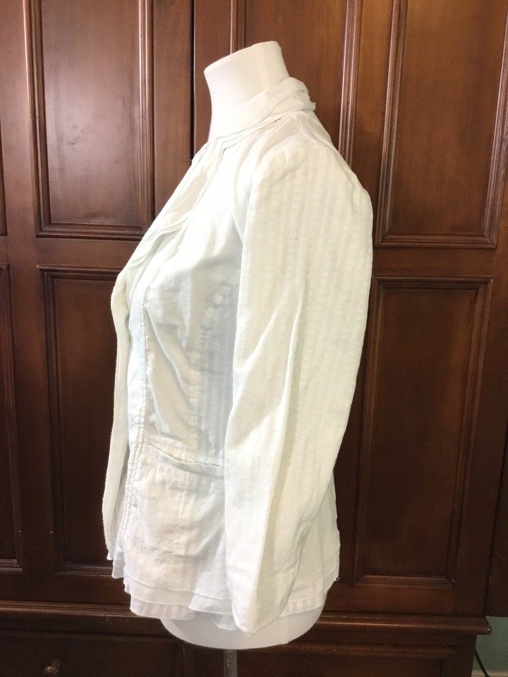 J.Jill White Ruffle Jacket Size 8 | eBay