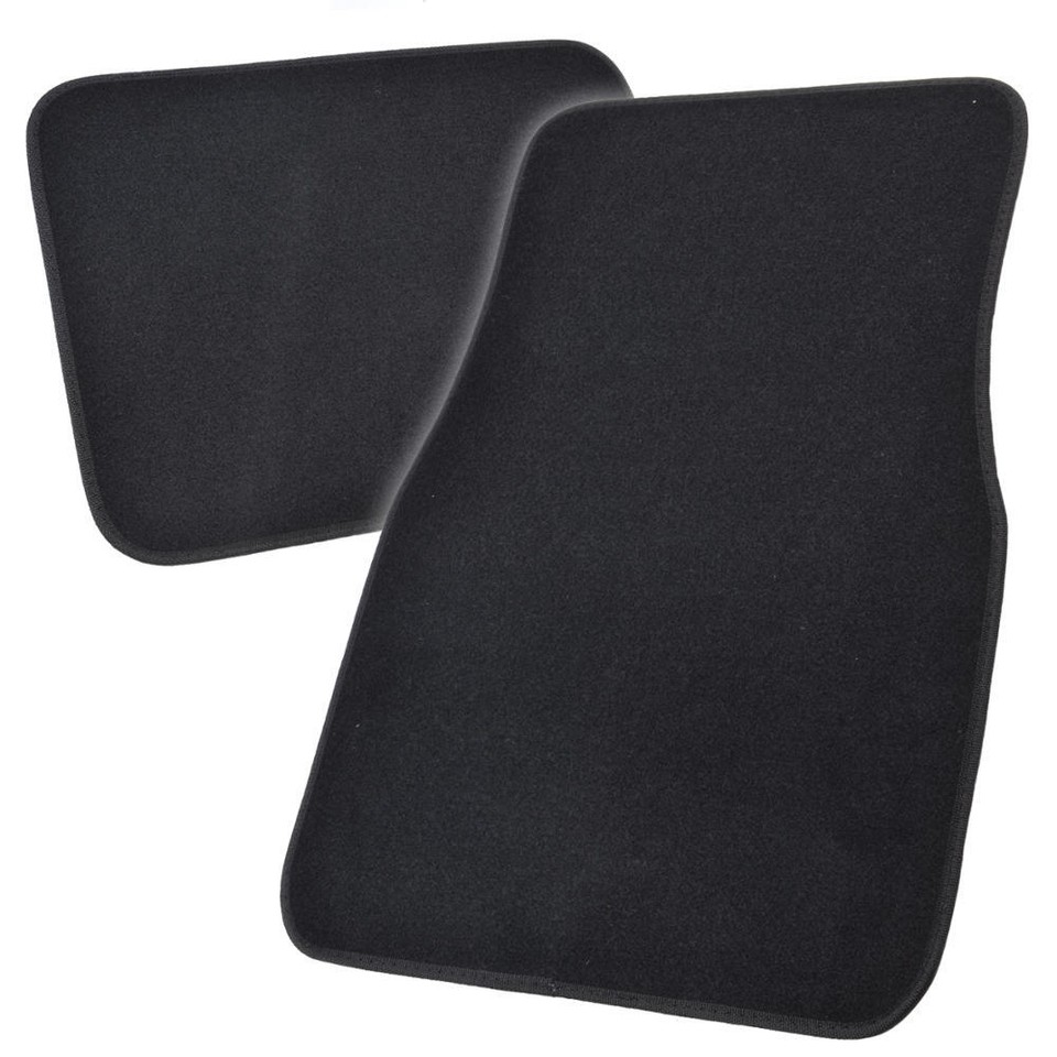 Black & Black Seat Covers Set Split Bench Solid Black Vinyl Trim Floor ...