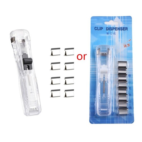 Refillable Clamp Dispenser Set 50 Pcs Metal Refill Clamps Optional for ...