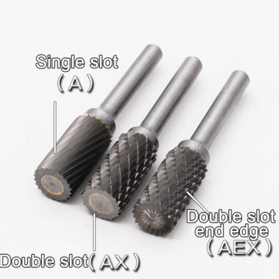 3/6mm Shank Tungsten Steel Rotary Burr Milling Carving Bit Cutter Tool ...