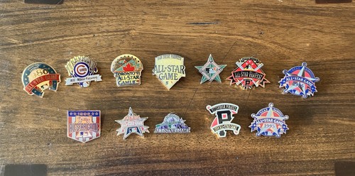 (12) Vintage MLB Baseball All-Star Pins - 1986 & 1990-1998 Cubs Rangers ...