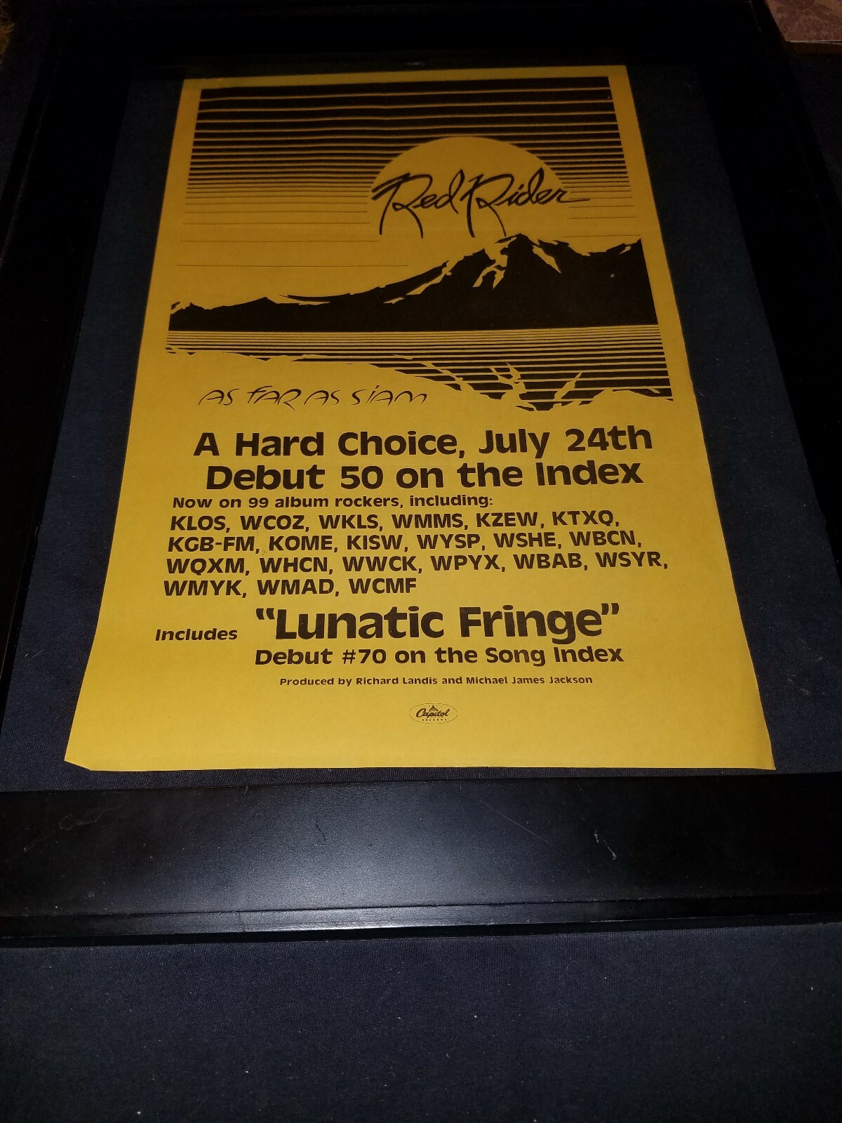 Red Rider Lunatic Fringe Rare Original Radio Promo Poster Ad Framed! | eBay