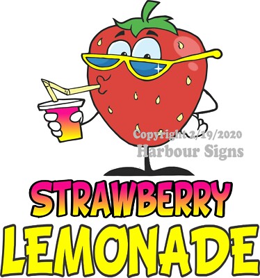 Strawberry Lemonade DECAL (CHOOSE YOUR SIZE) Food Truck Sign Concession ...