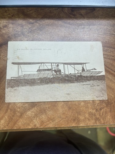 Saleski RPPC Rare Antique Postcard Photo Biplane 1910 Airplane Harvard ...