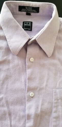 IKE BEHAR Men Slim Fit 100% Cotton Long Sleeve Polo Dress Shirt - 16x35 ...