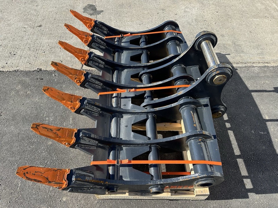 New 67" Root Rake Excavator Rake, 7 tines Caterpillar 319 320 321 322 ...