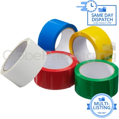 COLOURED PARCEL PACKAGING PP PACKING TAPE 48mm x 66M ROLLS SEALING ...