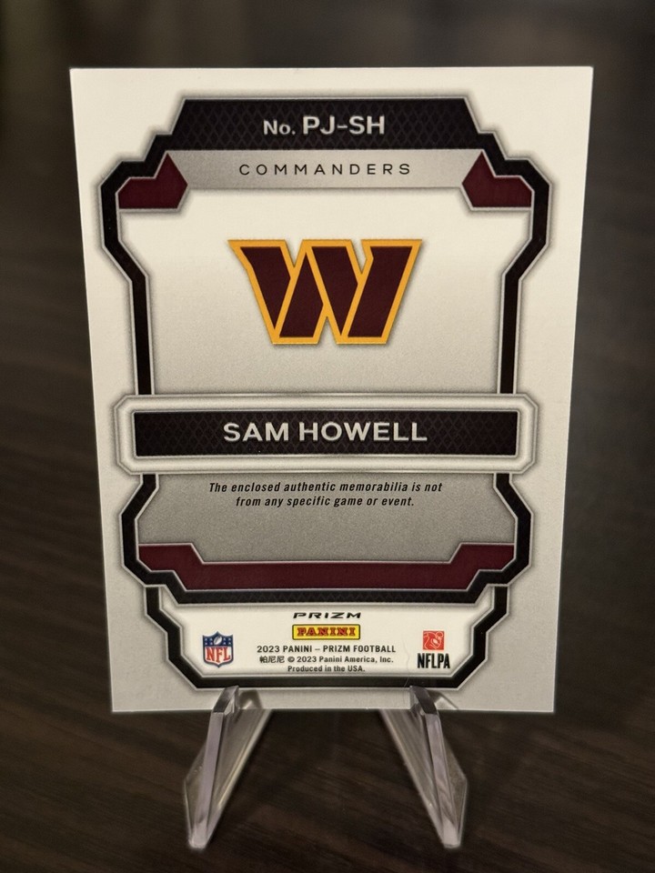 2023 Panini Prizm Sam Howell Pink Premier Jersey No. PJ-SH Commanders ...