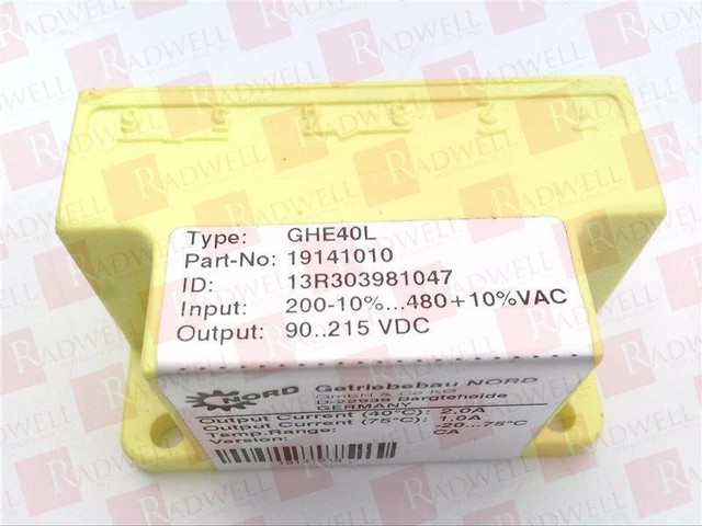 NORD 19141010 Ghe40l Brake Rectifier 1amp 200-480 VAC for sale online ...