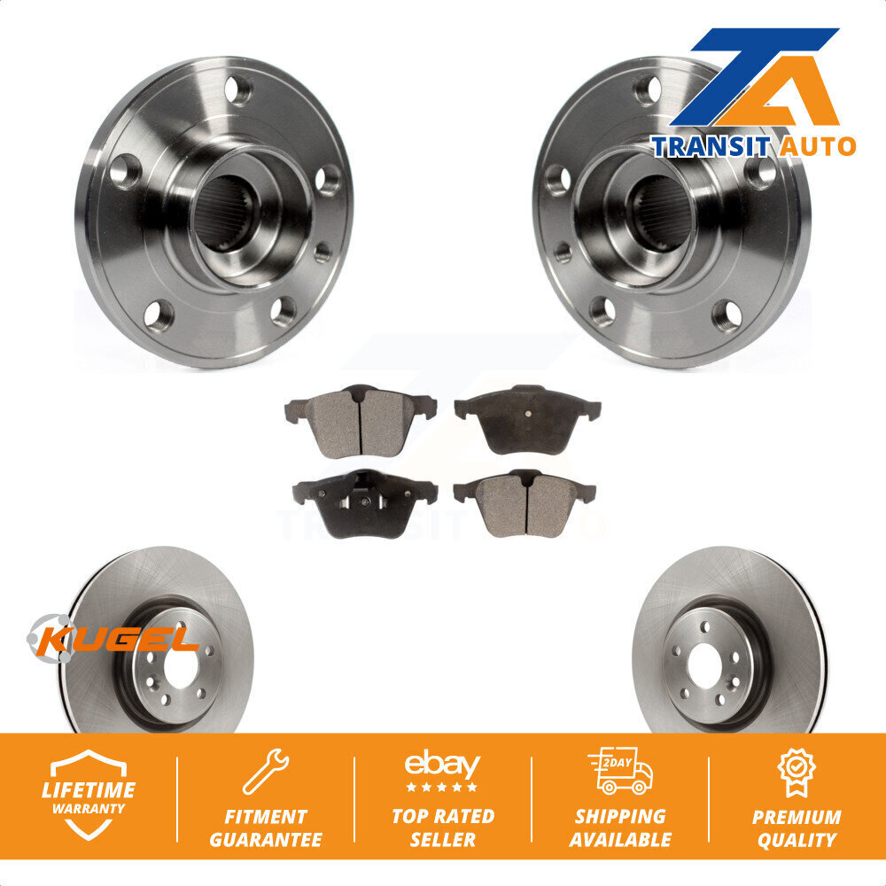 Front Hub Bearing Assembly Brake Rotor & Pads Kit For Volvo XC70 S60 ...