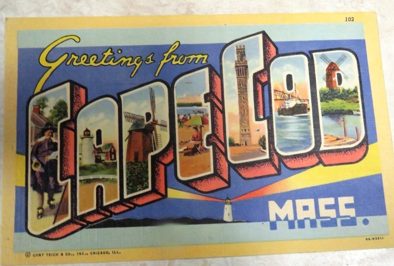 2 Vintage & Cape Cod Mass & Bourne Bridge, Canal Linen - Harrison Fisk ...