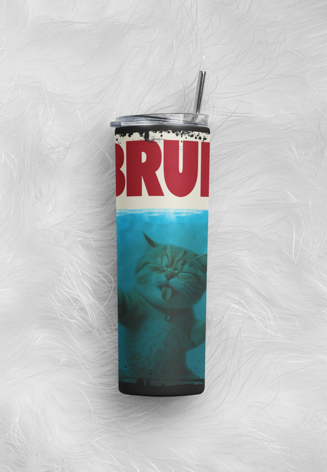 Bruh Cat Meme Insulated Tumbler, Stainless Steel Travel Cup with Lid ...
