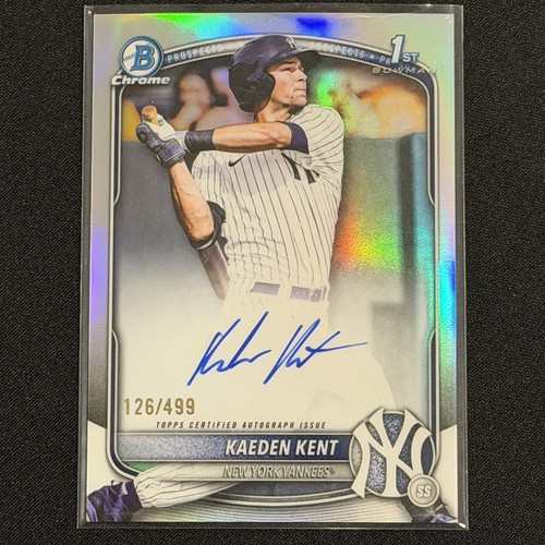 2025 Bowman Draft Kaeden Kent Chrome Auto 1st Refractor /499 Yankees ...
