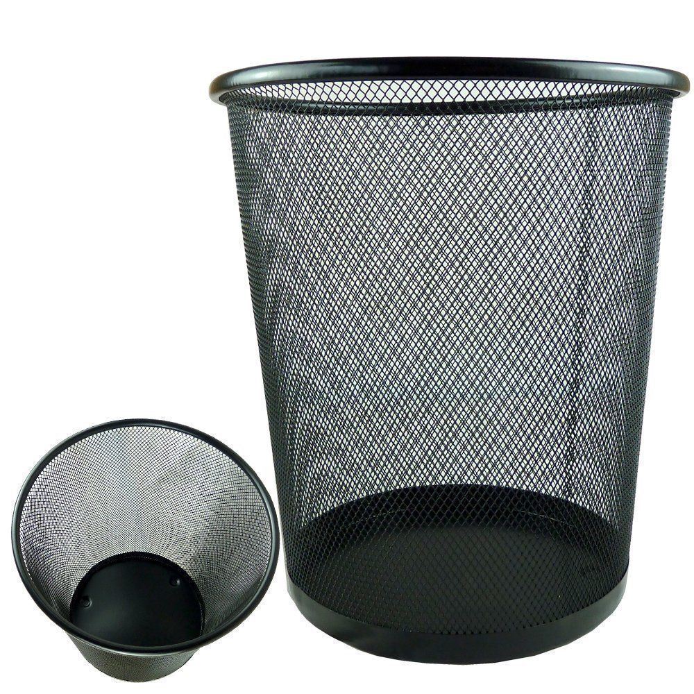 Metal Mesh Black Wire Bin Rubbish Paper Waste Home Office Bedroom ...