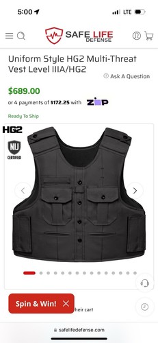 Safe Life Defense Tactical Uniform Body Armor Carrier - Midnight/ black ...